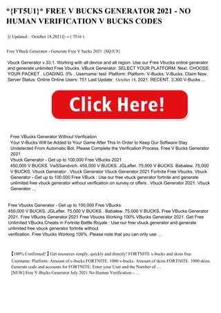 Fortnite Vbucks Generator Legit | PDF