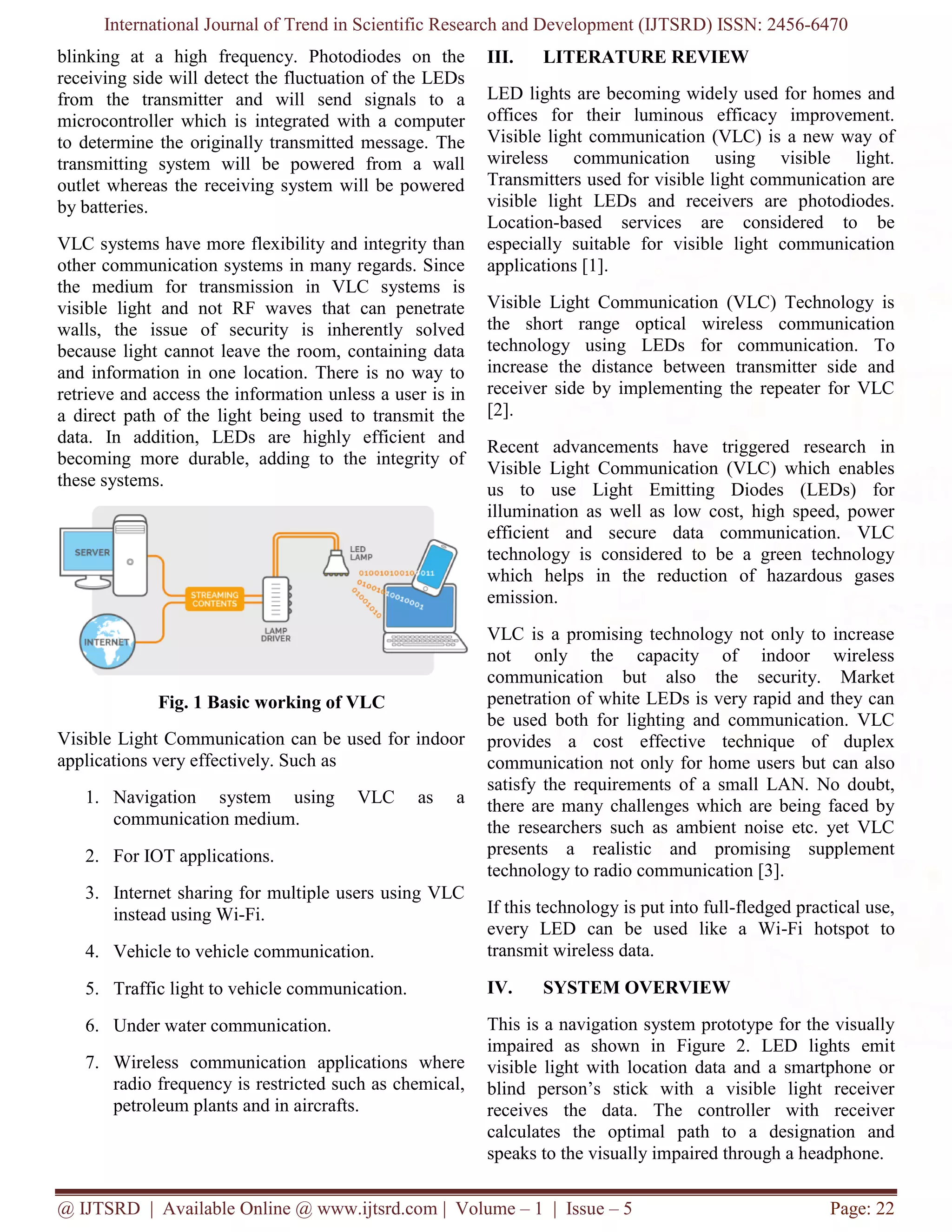 Visible Light Communication for Visually Impaired People using ...