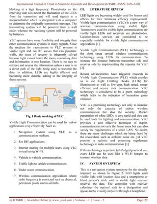 Visible Light Communication for Visually Impaired People using Sustainable LEDs | PDF