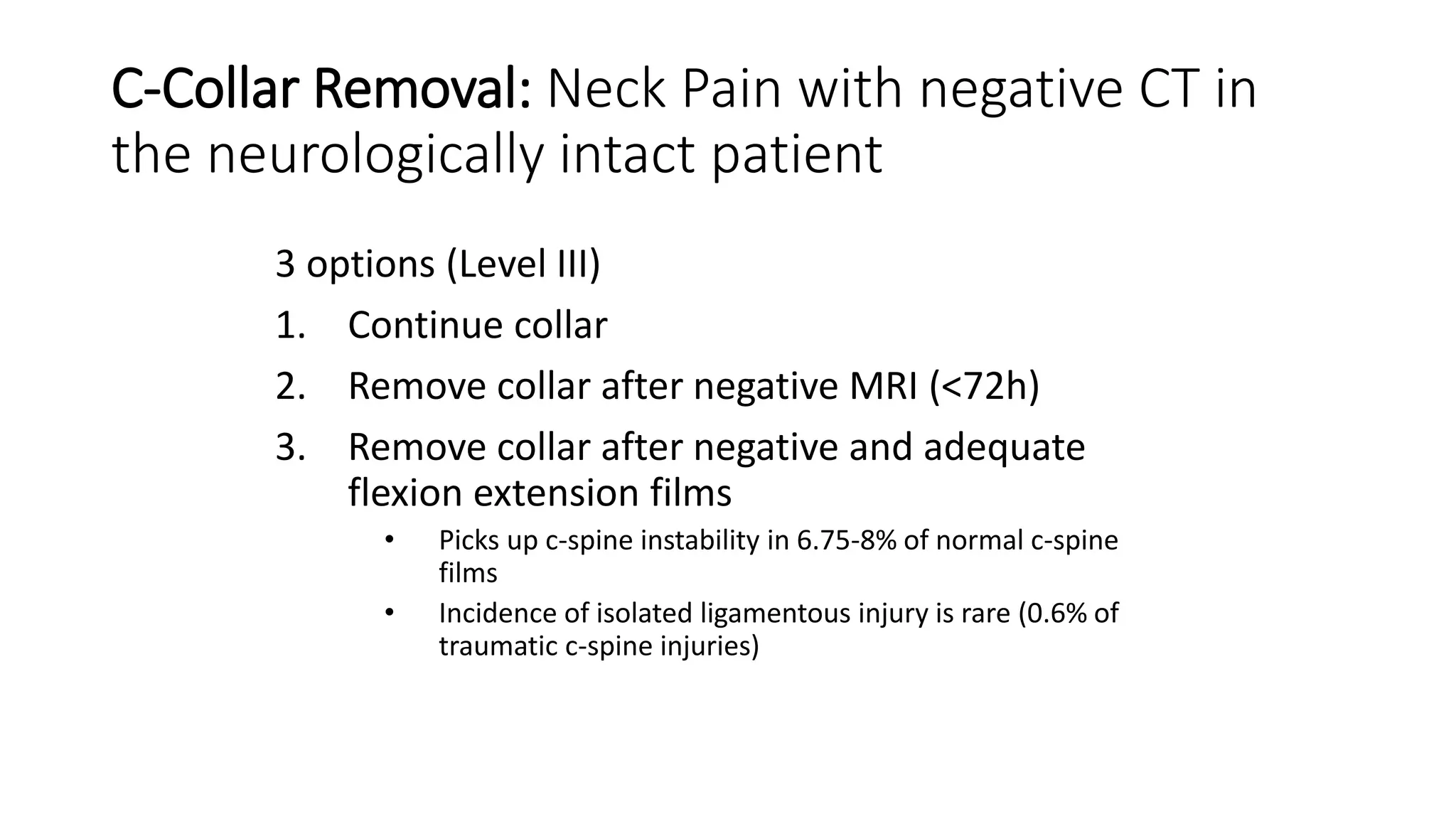Cervical spine clearance in trauma | PPTX