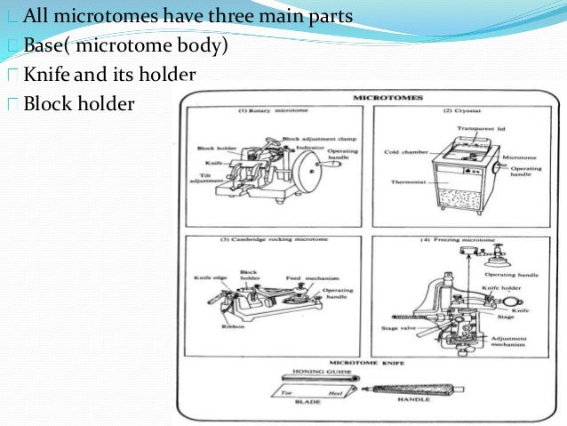 Microtomes, Section Cutting and Sharpening of razor