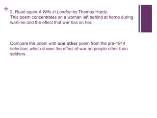 4 war poetry questions | PPTX