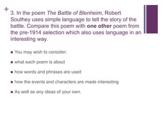 4 war poetry questions | PPTX