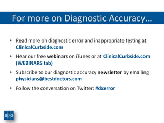 4 Ways for Doctors to Avoid Inappropriate Testing | PPTX