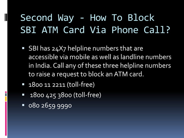 4 ways to block your sbi atm | PPT