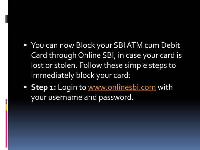 4 ways to block your sbi atm | PPT