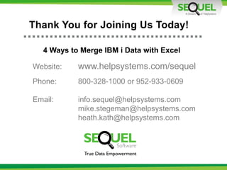 4 Ways to Merge IBM i Data with Microsoft Excel | PPTX