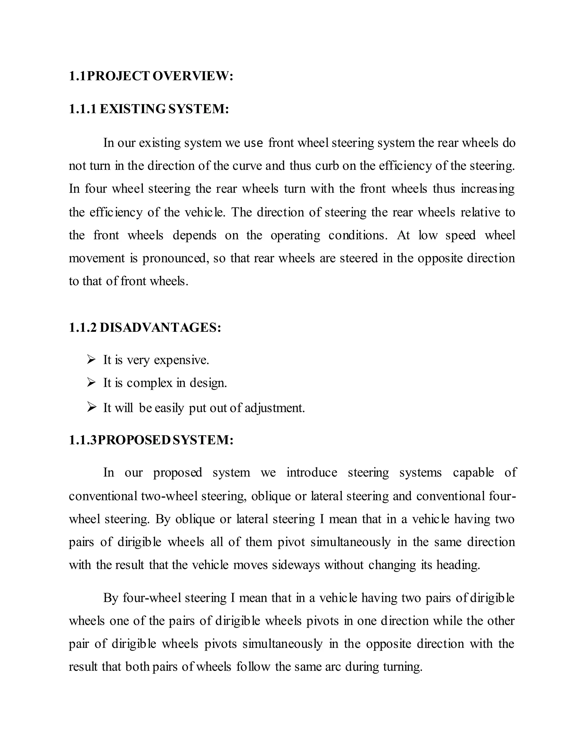 4 wheel steering full documents | DOCX | Auto Technology | Automotive