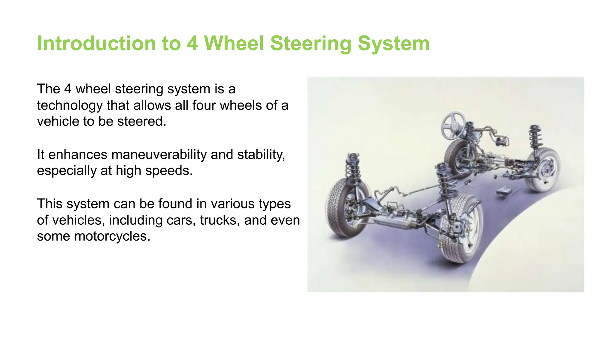Four wheel steering system ppt for mechanical | PPSX