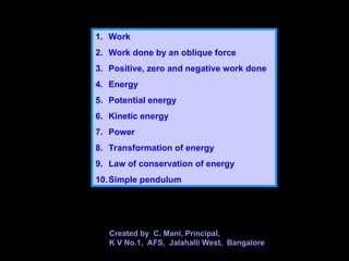 Physics Class 9th Chapter 4 Work And Energy PPT | PPT