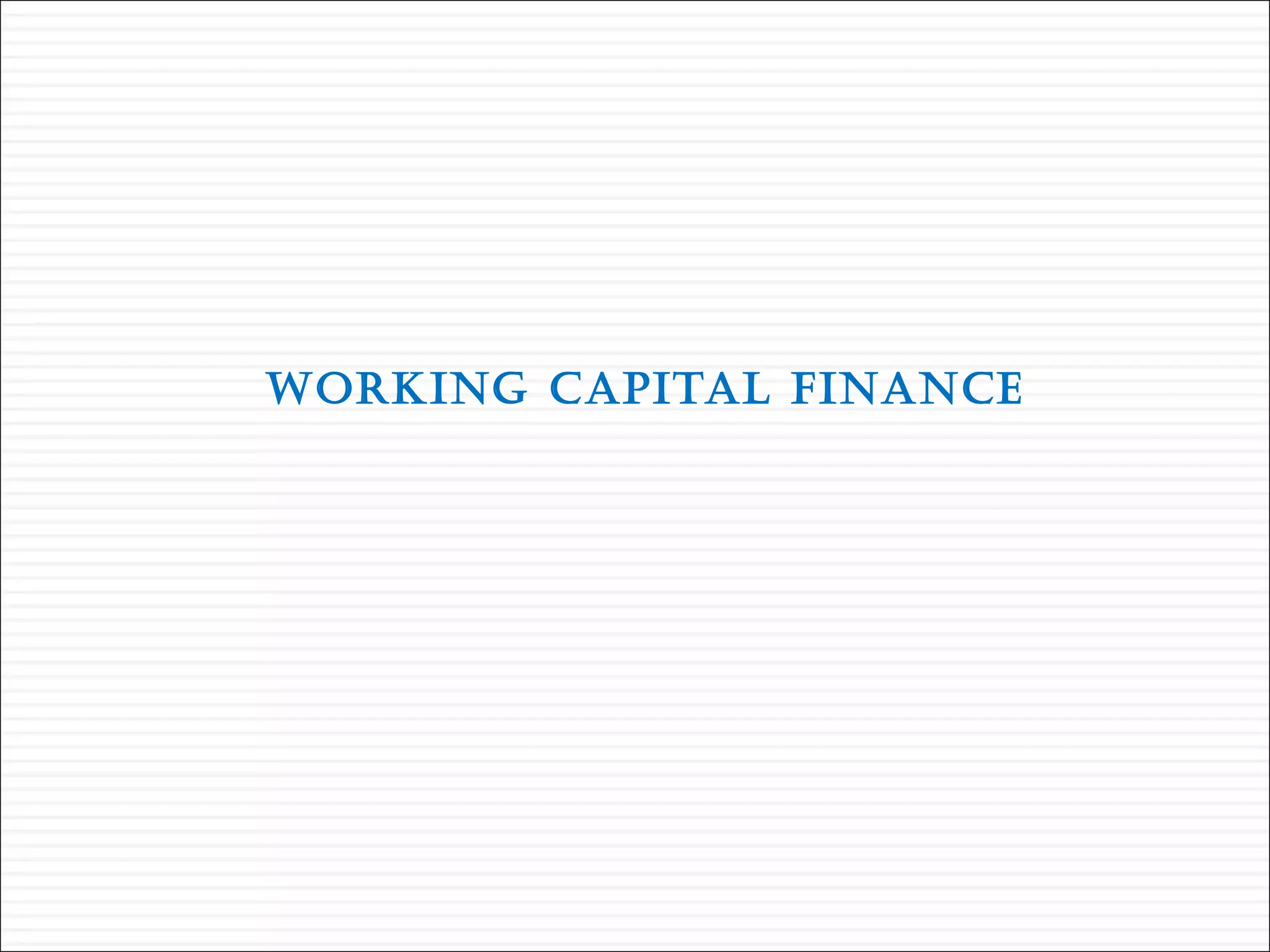 4 working capital finance | PPT