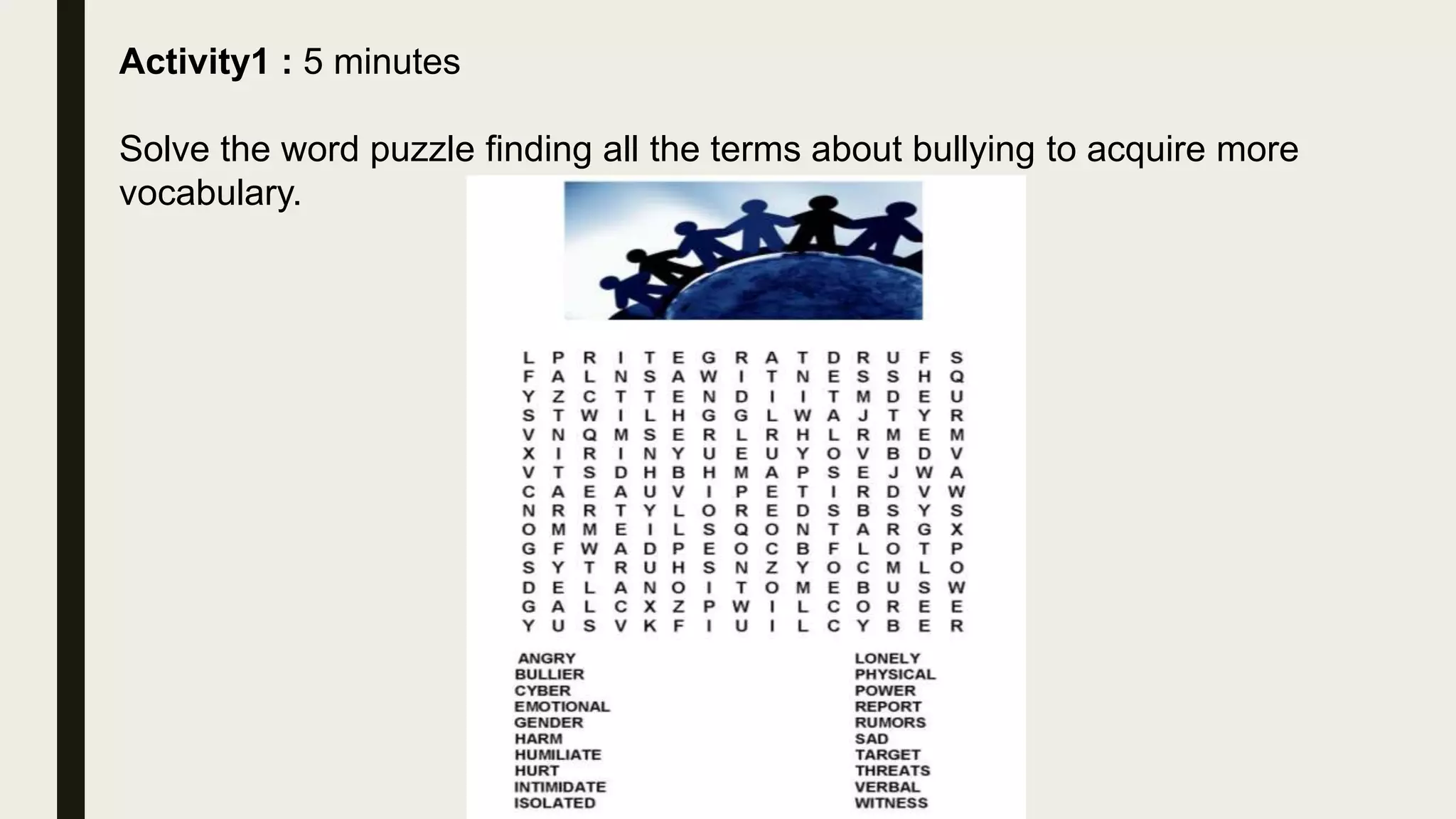 Slides bullying prevention | PPTX