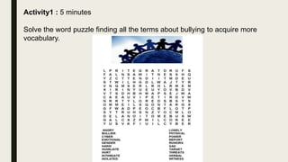 Slides bullying prevention | PPTX | Education