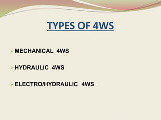 fourwheelsteering | PPTX | Performance Cars | Auto Type