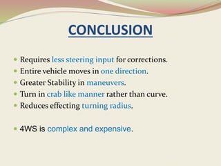 fourwheelsteering | PPTX | Performance Cars | Auto Type