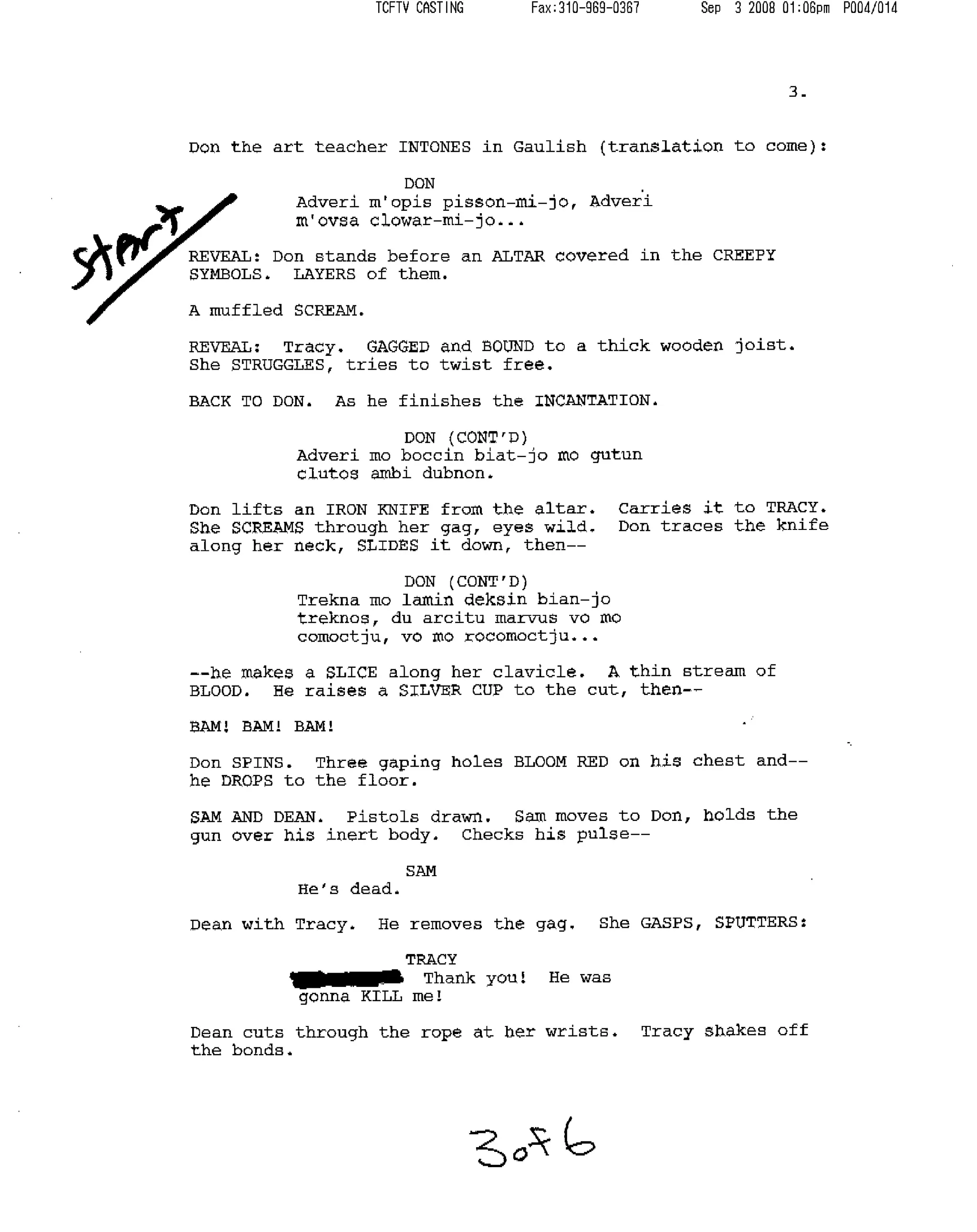 Supernatural 4.07 It's the Great Pumpkin, Sam Winchester Casting Sides ...