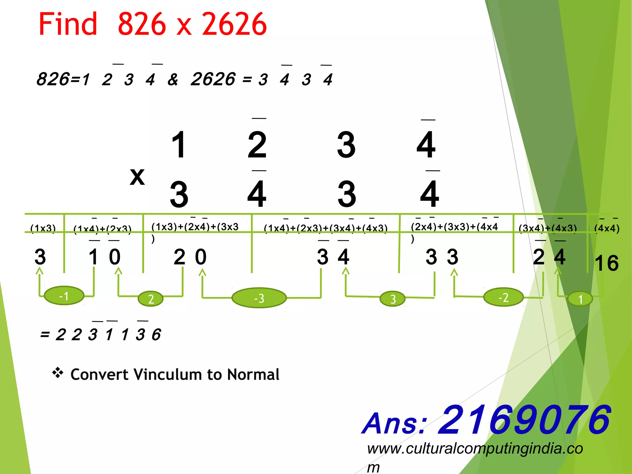 Vedic Mathematics- 4x3 multiplication | PPT
