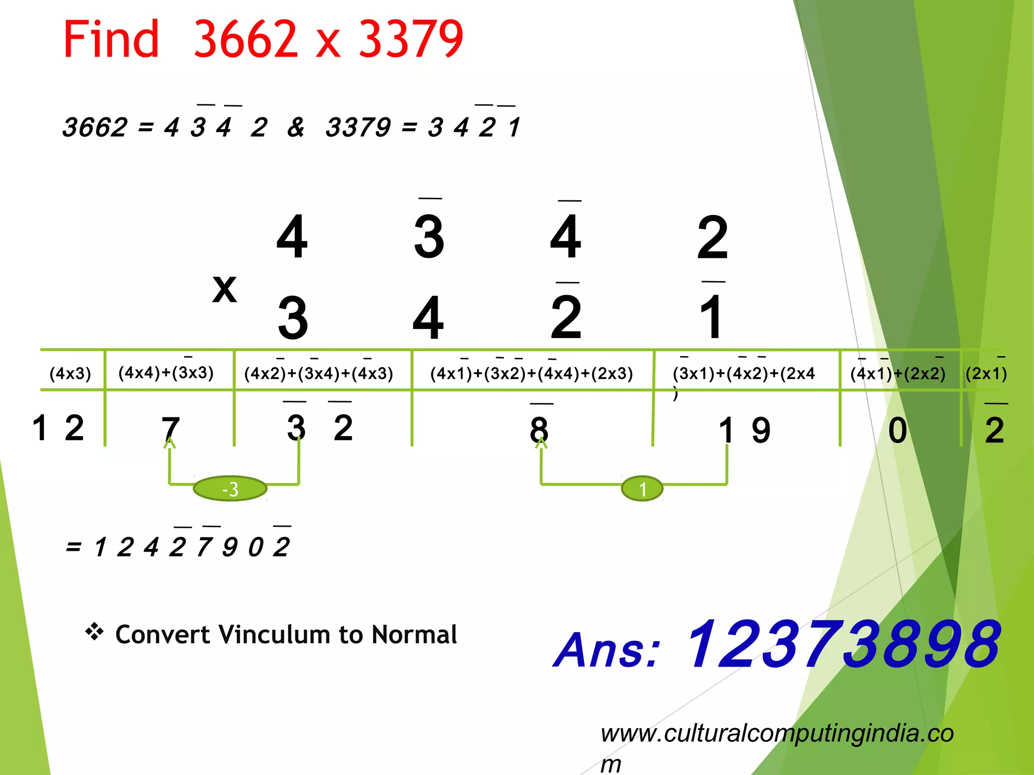 Vedic Mathematics- 4x3 multiplication | PPT