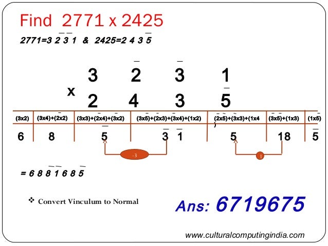 4x4 multiplication in Vedic Mathematics