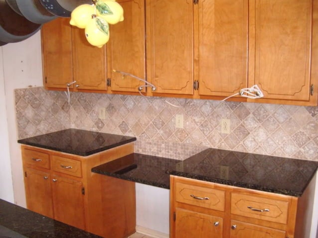 4x4 noce travertine tile Backsplash designs for kitchens | PPT