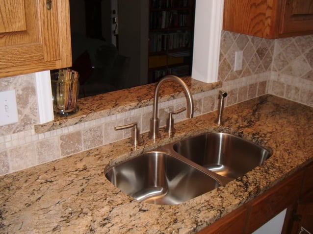 4x4 noce travertine tile Backsplash designs for kitchens