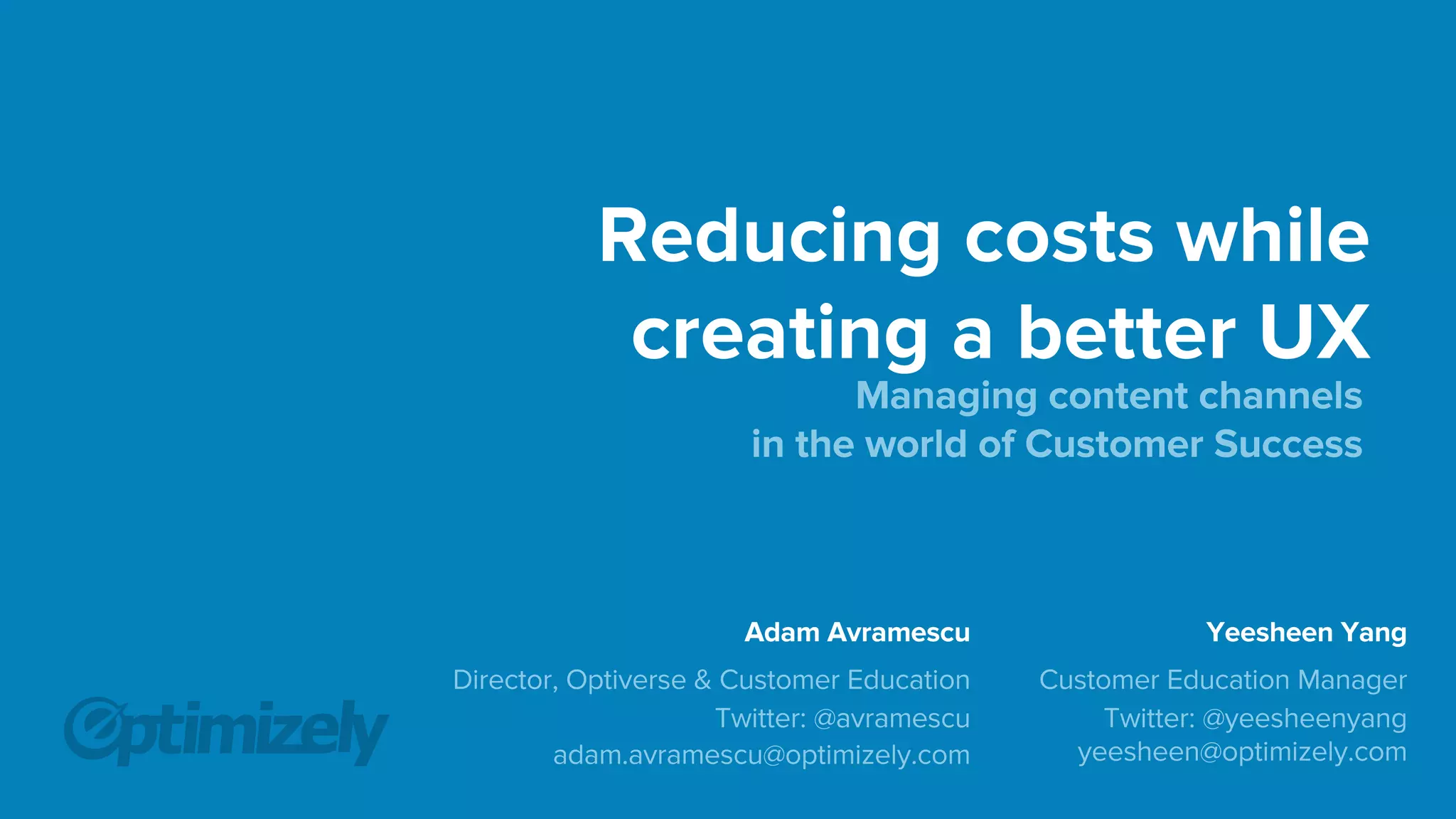 Adam Avramescu and Yeesheen Yang: Reducing Costs While Creating a ...