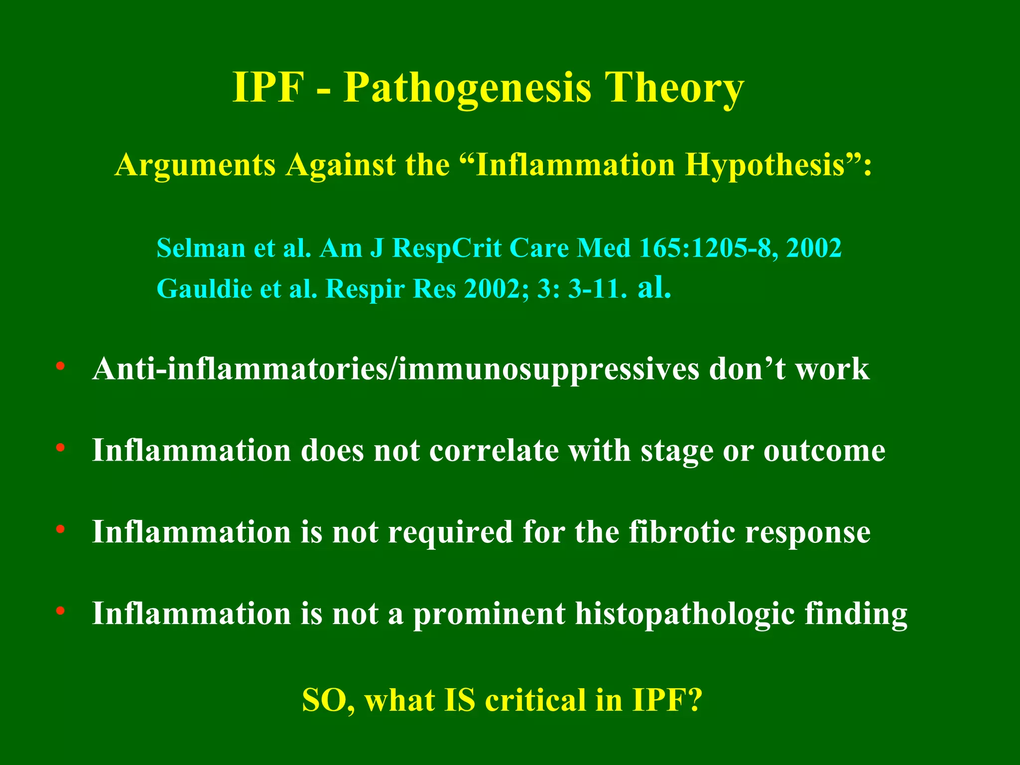 Idiopathic Pulmonary Fibrosis (IPF) | PPT