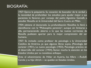 Allers, Schwarz y Frankl: Inicios de la logoterapia | PPTX