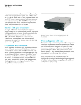 IBMSystem x3850 X5and x3950 X5 IBMSystems and TechnologyData Sheet | PDF
