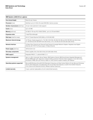 IBMSystem x3850 X5and x3950 X5 IBMSystems and TechnologyData Sheet | PDF