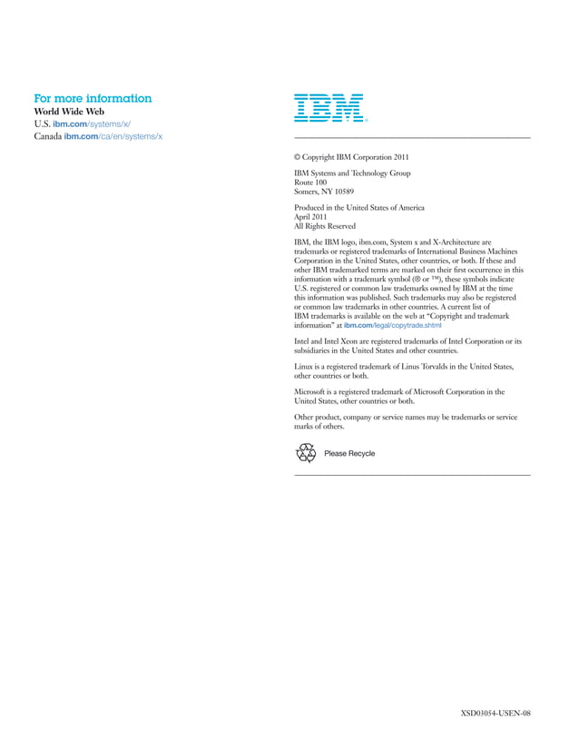 IBMSystem x3850 X5and x3950 X5 IBMSystems and TechnologyData Sheet | PDF