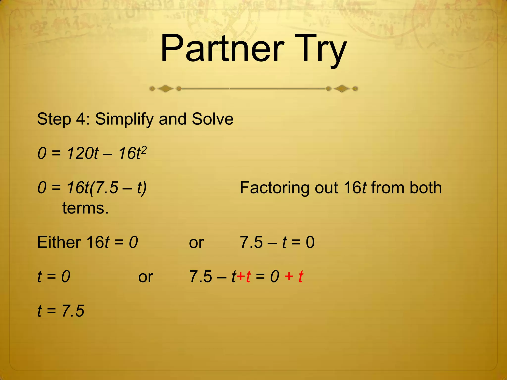 Solving Equations by Factoring | PPTX