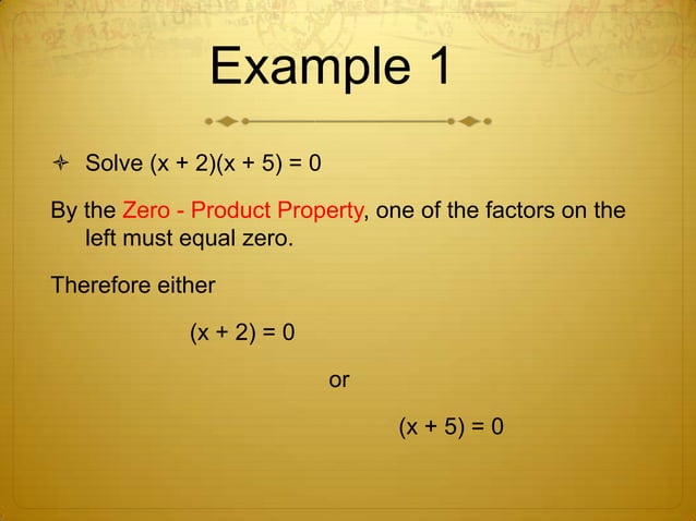 Solving Equations by Factoring | PPT