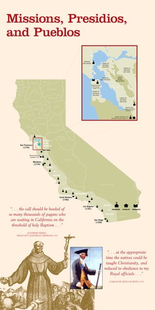 Maps: Native American Lands; Missions, Presidios & Pueblos; Ranchos | PDF