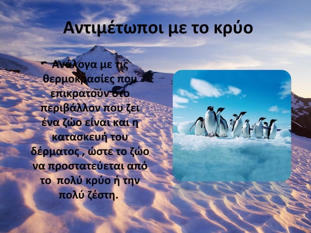 φυσική, τα ζώα, (μερος ε)- προσαρμογη των ζωων στο περιβαλλον | PPT