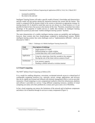 A PARADIGM FOR THE APPLICATION OF CLOUD COMPUTING IN MOBILE INTELLIGENT TUTORING SYSTEMS | PDF