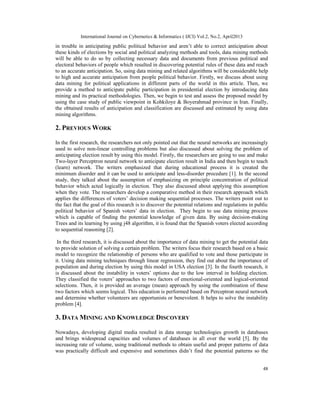 PARTICIPATION ANTICIPATING IN ELECTIONS USING DATA MINING METHODS | PDF