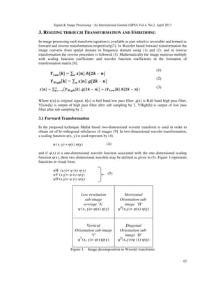 WAVELET BASED AUTHENTICATION/SECRET TRANSMISSION THROUGH IMAGE RESIZING (WASTIR) | PDF