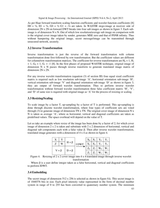 WAVELET BASED AUTHENTICATION/SECRET TRANSMISSION THROUGH IMAGE RESIZING (WASTIR) | PDF