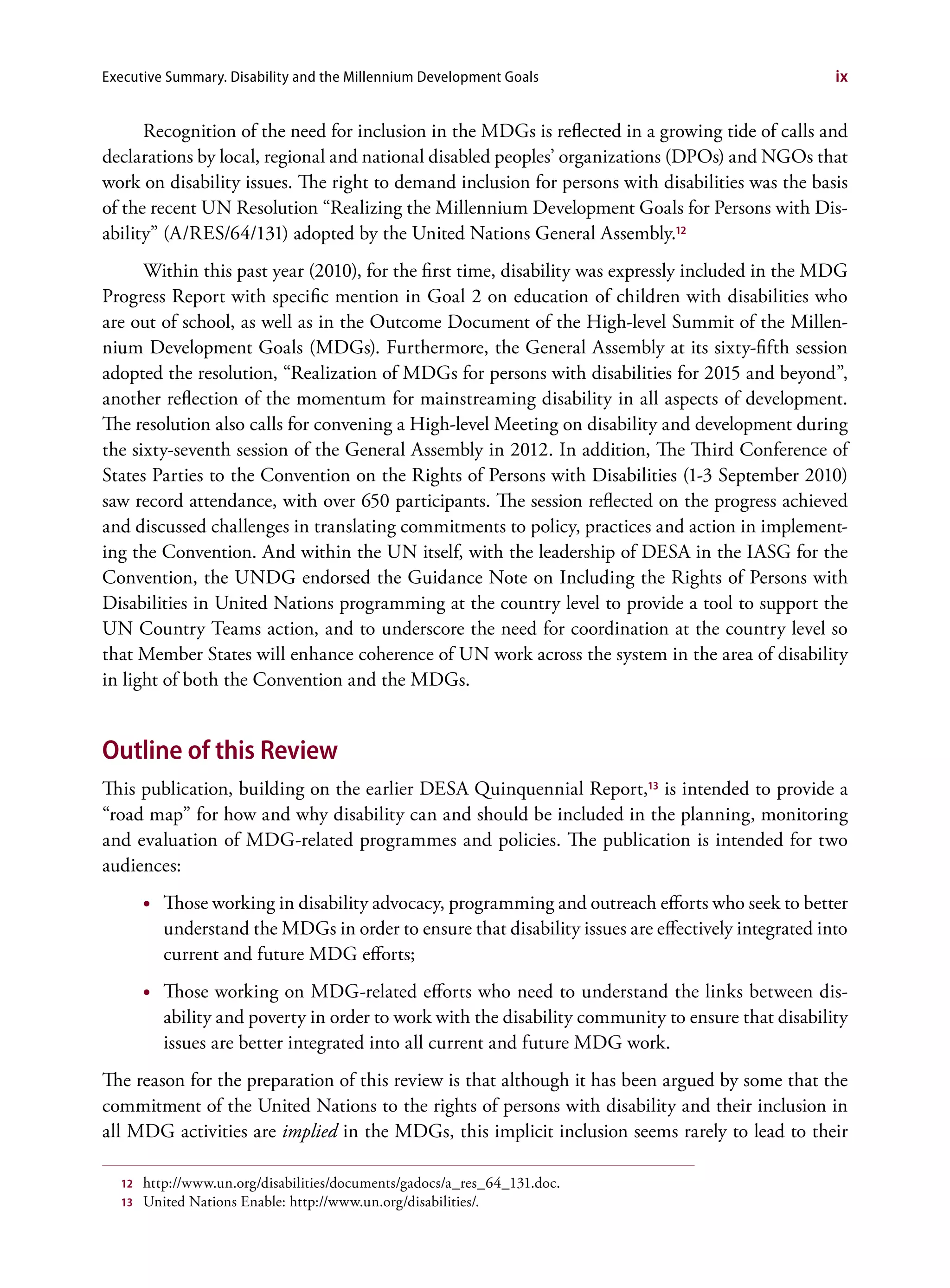 Disability and the millennium development goals | PDF
