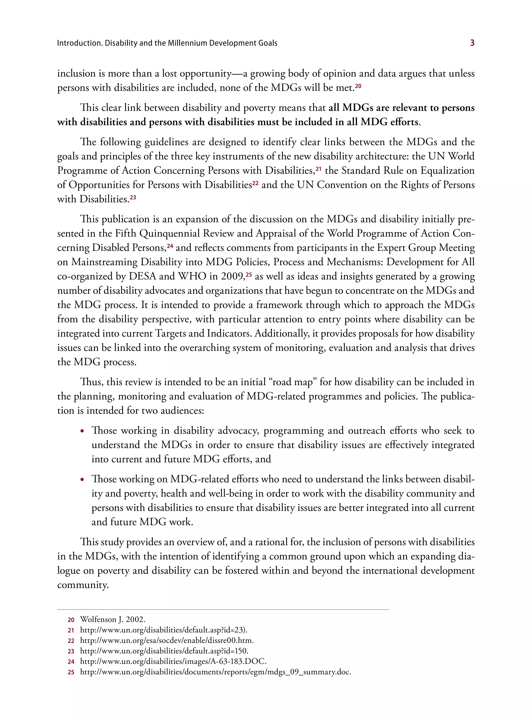 Disability and the millennium development goals | PDF