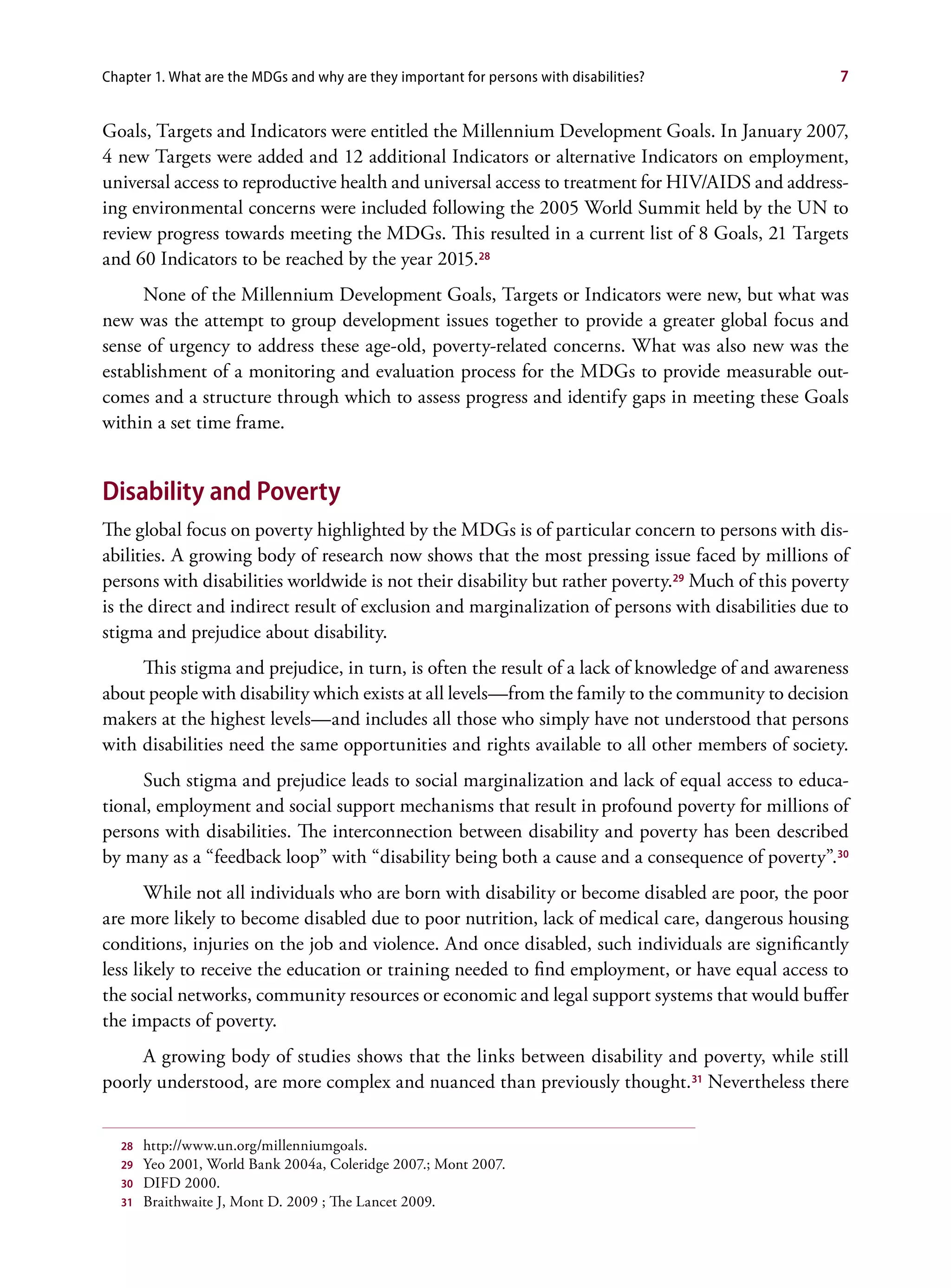 Disability and the millennium development goals | PDF