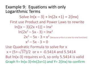 5.6 solving exponential and logarithmic equations | PPT