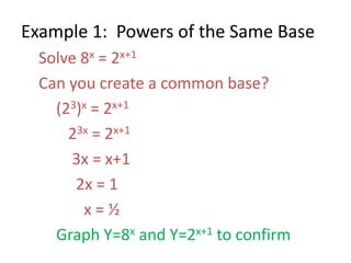 5.6 solving exponential and logarithmic equations | PPTX