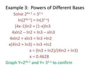 5.6 solving exponential and logarithmic equations | PPT