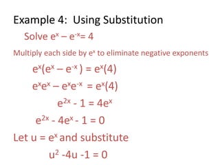5.6 solving exponential and logarithmic equations | PPT