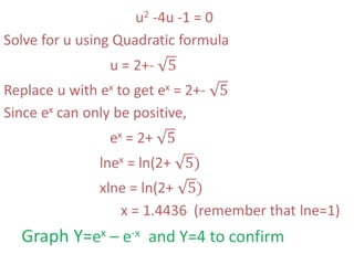 5.6 solving exponential and logarithmic equations | PPT
