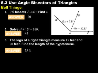 5.3 use angle bisectors of triangles | PPTX