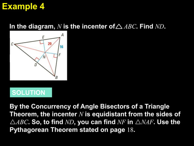 5.3 use angle bisectors of triangles | PPT