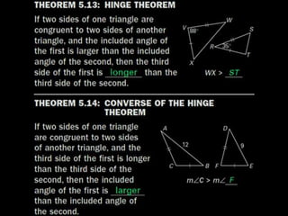 5.6 inequalities in two triangles and indirect proof | PPT